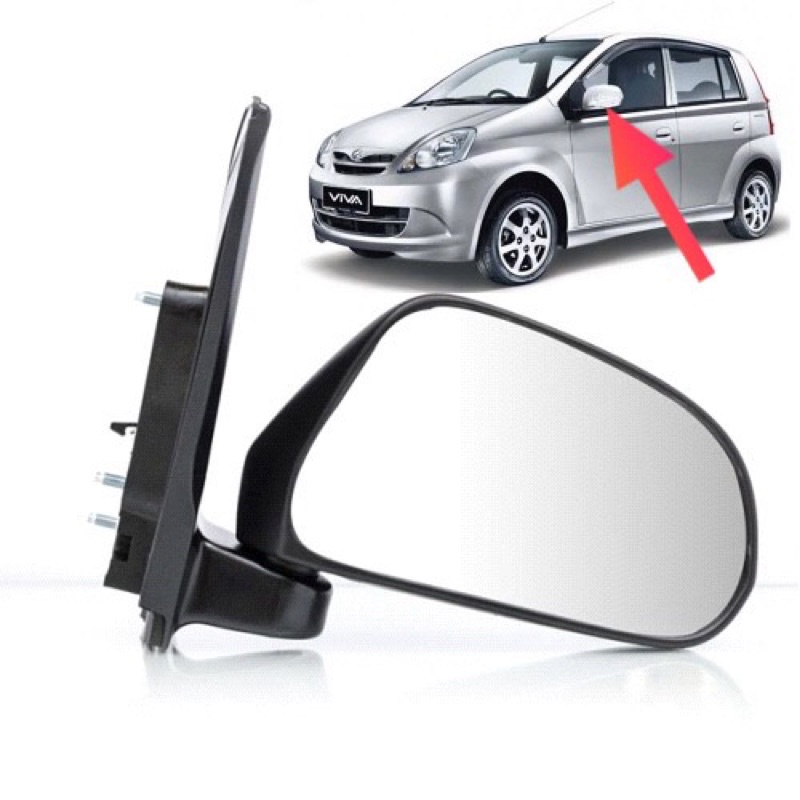 Perodua Viva (660) Side Door Mirror Manual Control Cermin Sisi Tepi ...