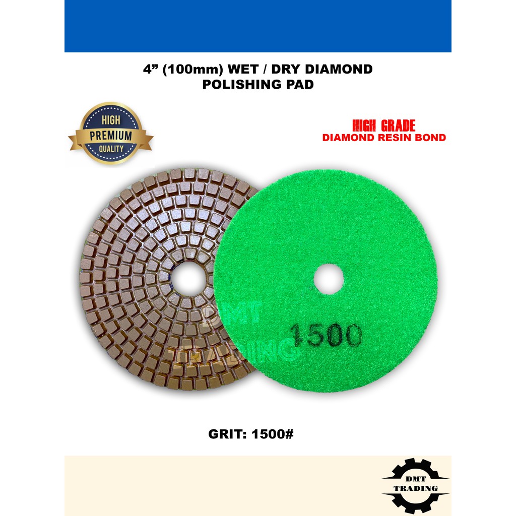 Diamond Polishing Pad Disc 4"100mm Wet/Dry Concrete Marble Stone ...