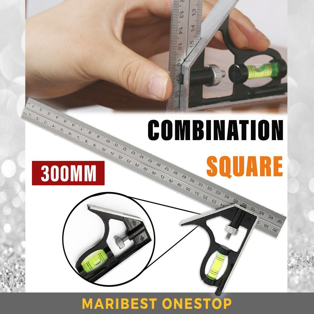 Stainless Steel Adjustable Combination Square 300MM Level Angle Ruler ...