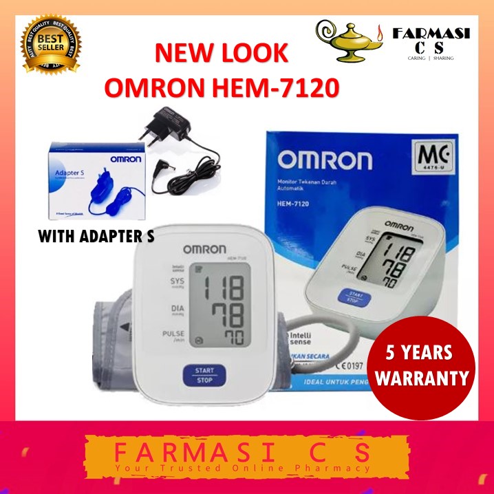 OMRON HEM 7120 Automatic Blood Pressure Monitor with Adapter S ...