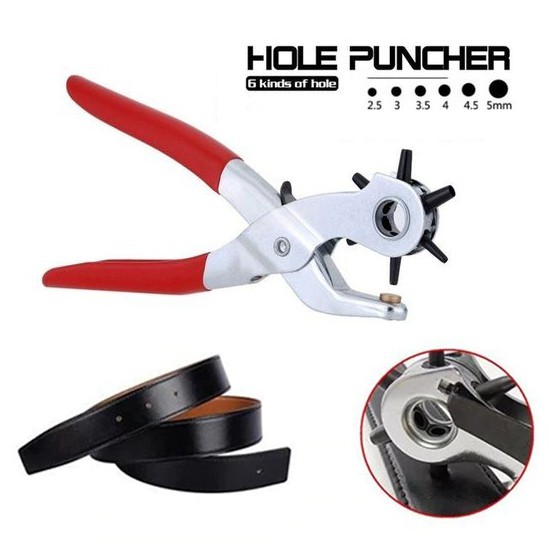Professional Belt Leather Hole Puncher Hand Machine Tool Six Sizes Hole ...