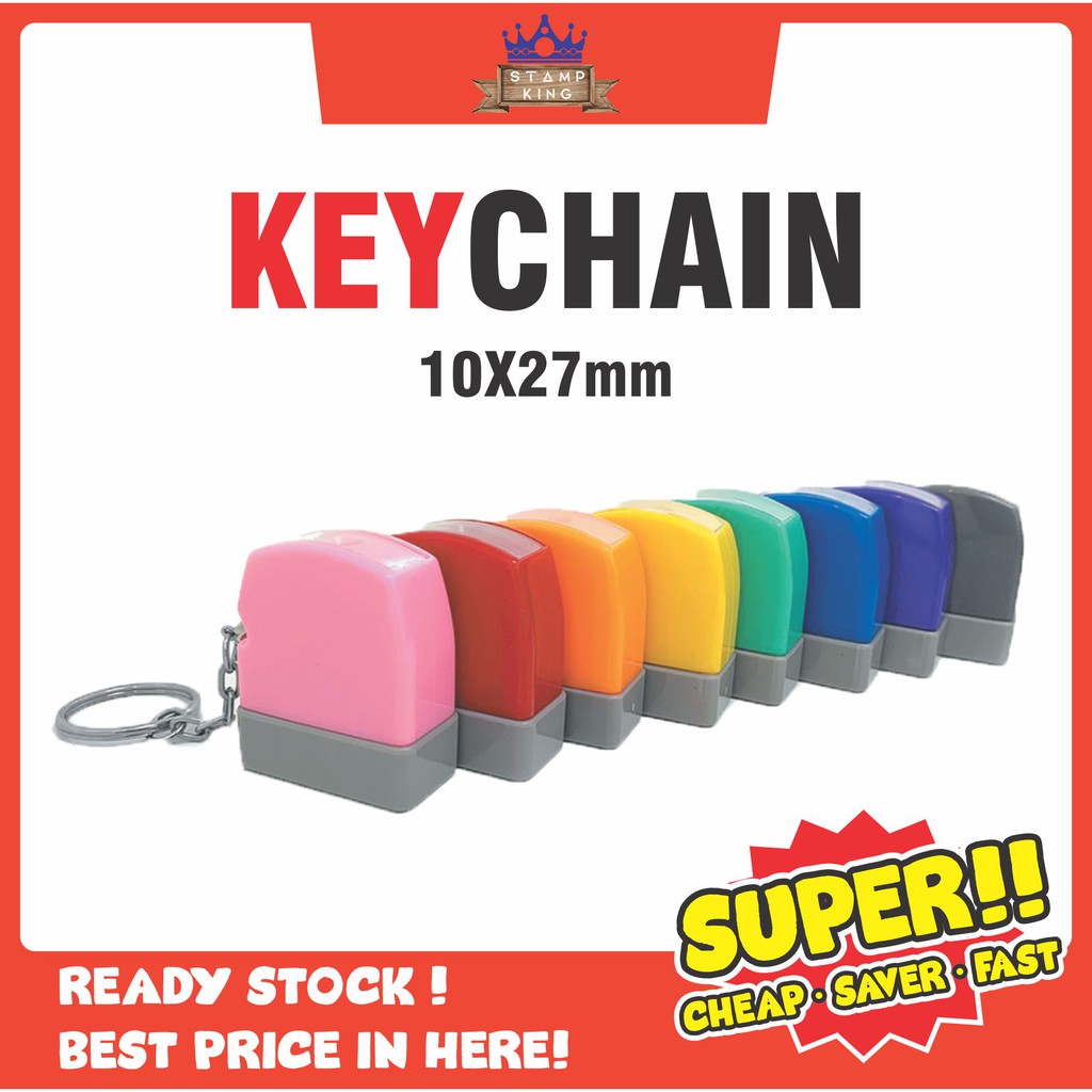 Rubber Stamp chop Self Ink Pre ink Keychain customised chop Cop Getah ...
