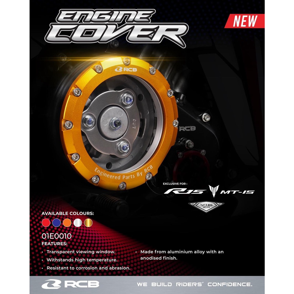 RCB RACING BOY Engine Cover Clutch cover R15 v3 / MT15 / Y16 Engine ...