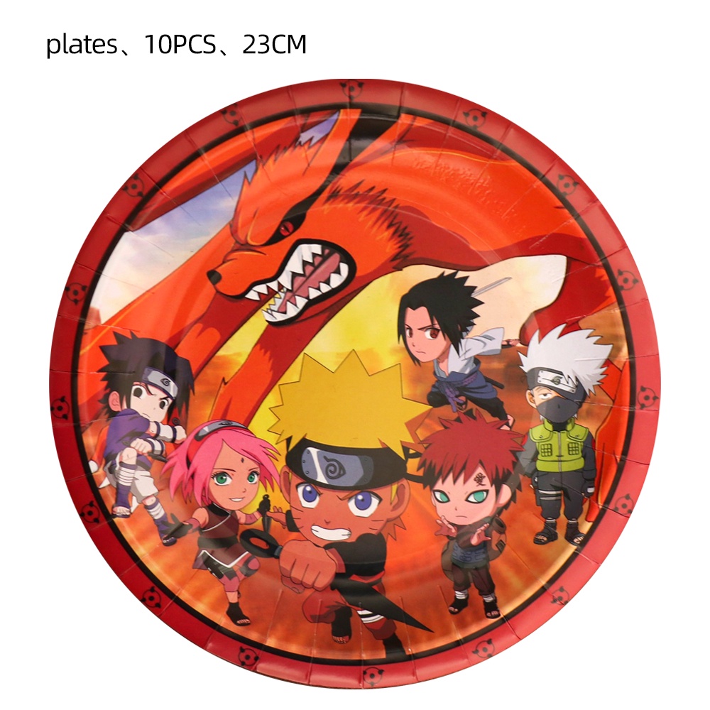 Naruto Cartoon Birthday Party Theme Set Paper Plate Pull Flag Strip ...