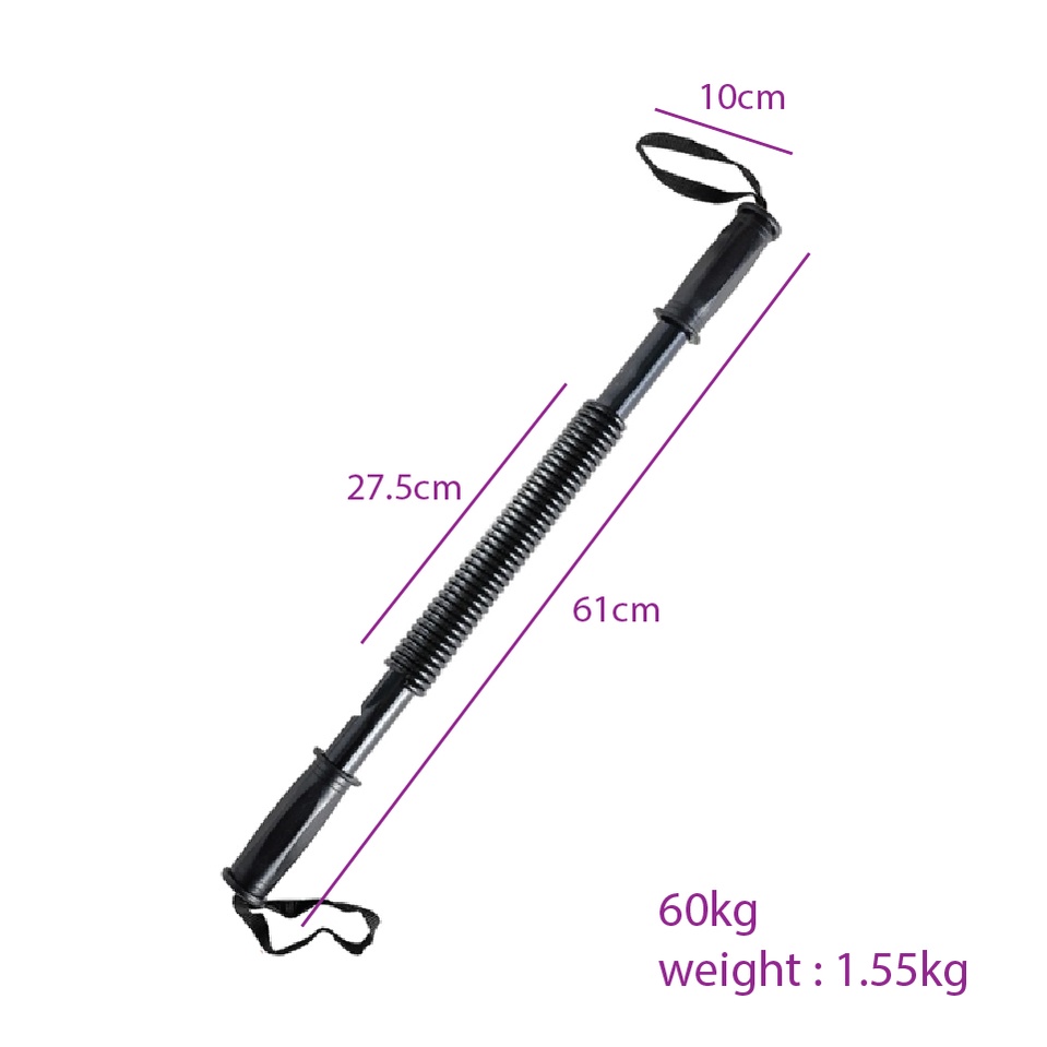 GYM Power Twister Spring Bar 30/40/50/60KG Adult Adjustable Arm ...