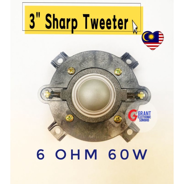 3" Sharp Tweeter 6ohm 60w RSPA00003AW6T Double Magnet Tweeter Speaker ...