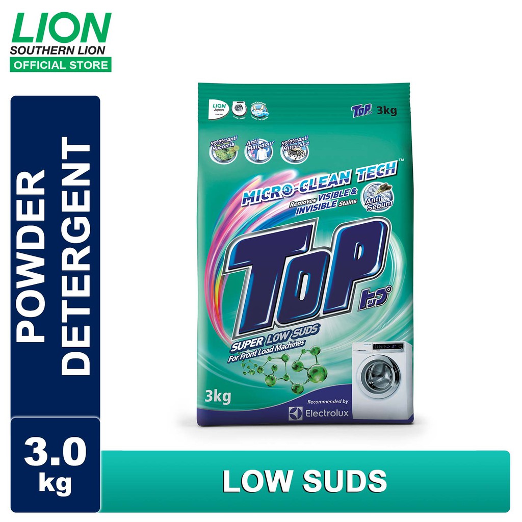TOP Front Load Powder Laundry Detergent - Super Low Suds (3kg) | Shopee ...