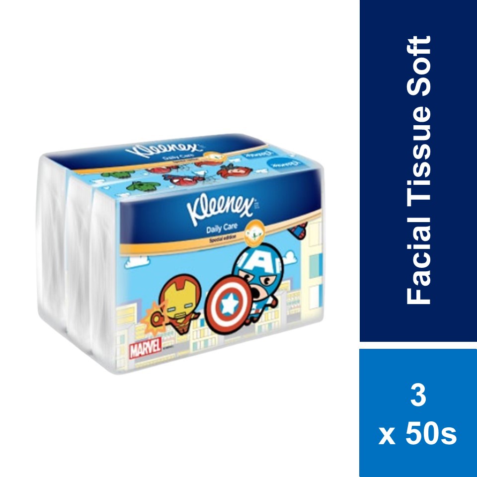 Kleenex Facial Tissue Soft Pack Disney Marvel Design - 2PLY (50s x 3 ...