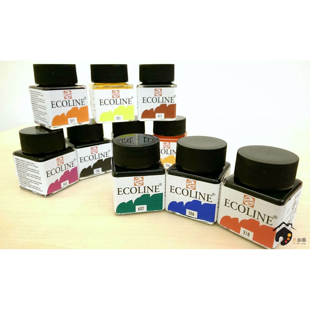 Netherlands TALENS ECOLINE Color Illustration Ink Glass Bottle ...