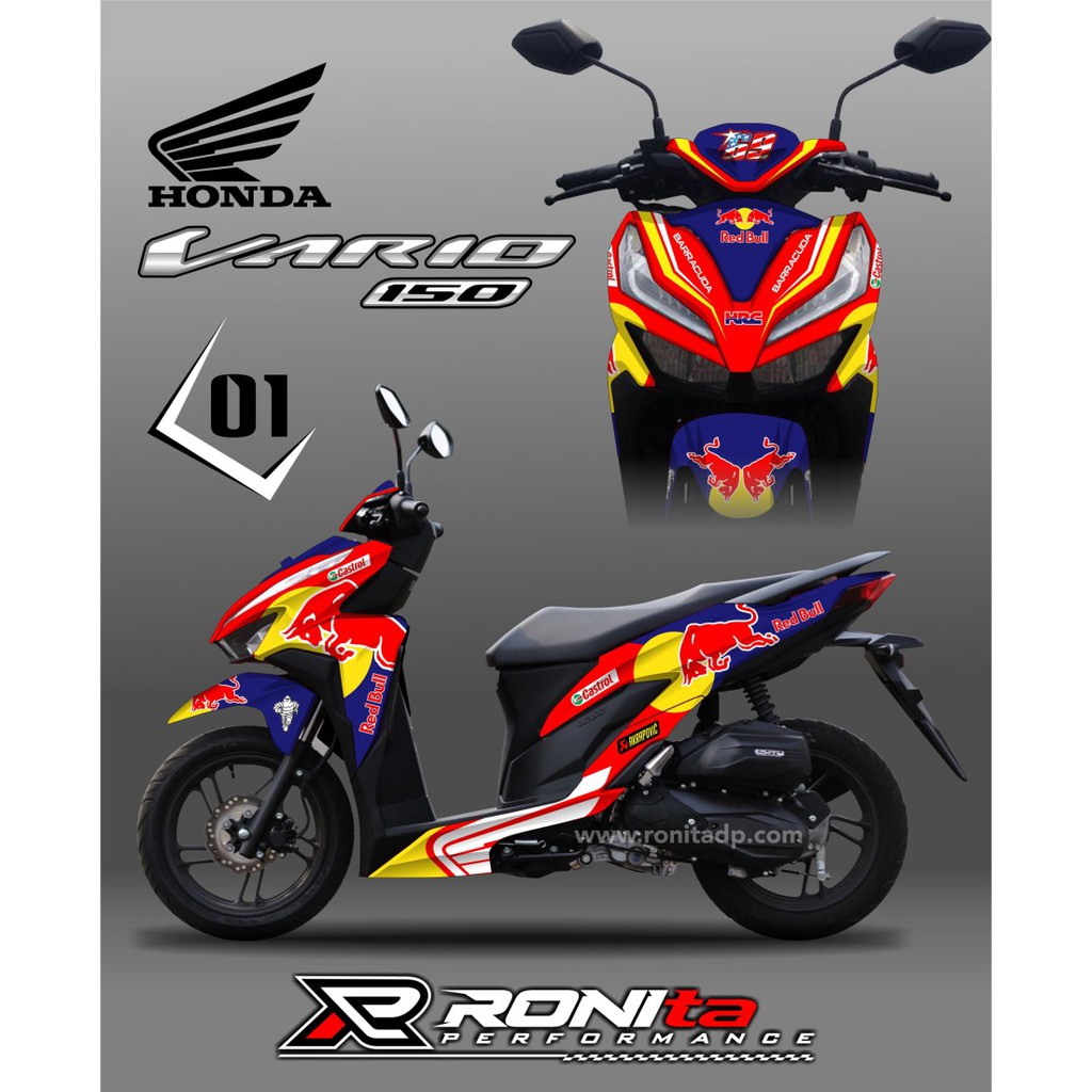 Sticker decal vario 150redbull full body sticker vario | Shopee Malaysia