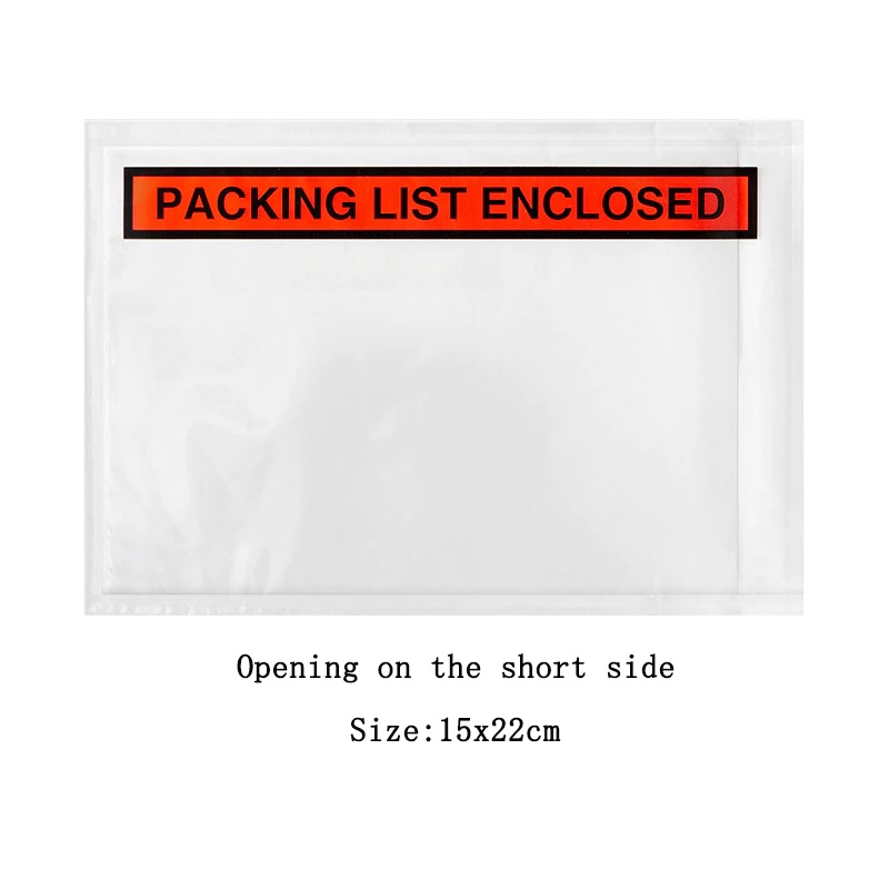 Packaging List Plastic Bag Invoice Slip Enclosed Packing Envelope Clear ...