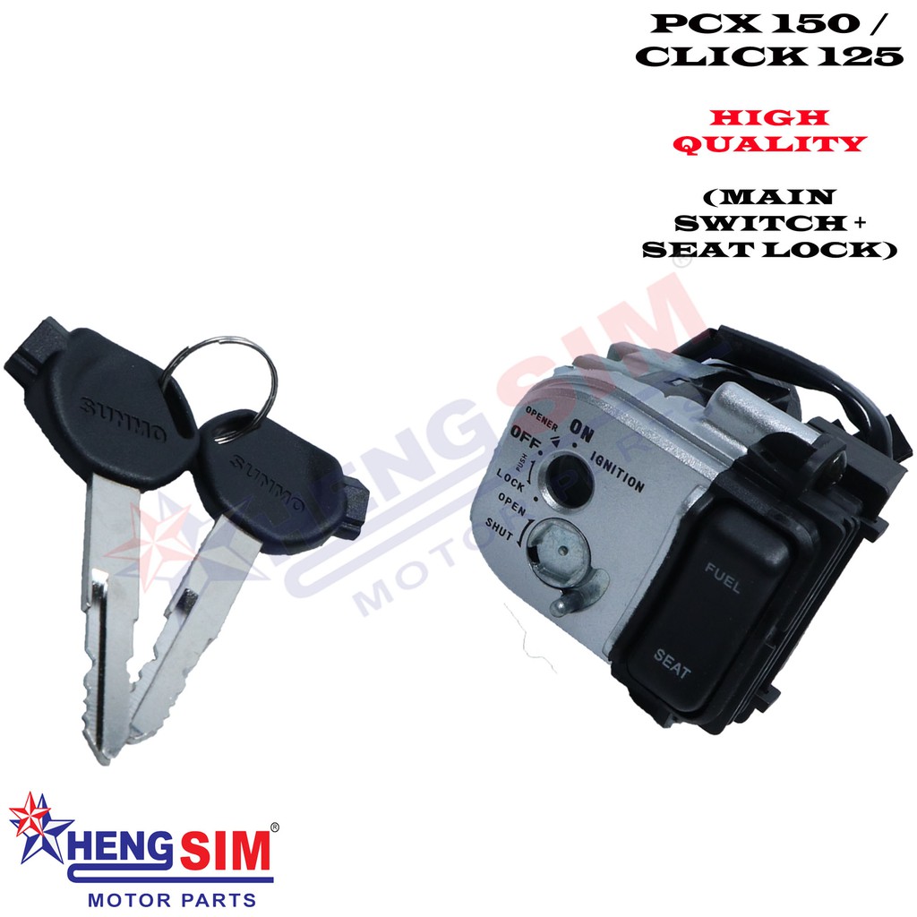 PCX 150 / CLICK 125 IGNITION MAIN SWITCH ASSY + SEAT LOCK HONDA ...