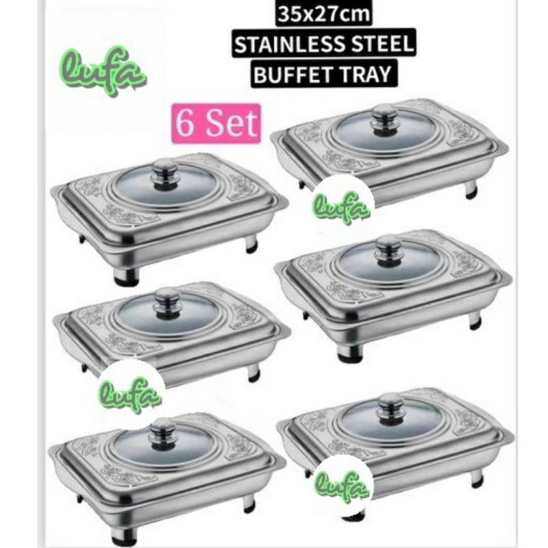 6 set 34x28 BUFFET set BUFFET EMBOSSED BUFFET FOOD TRAY SERVING TRAY ...
