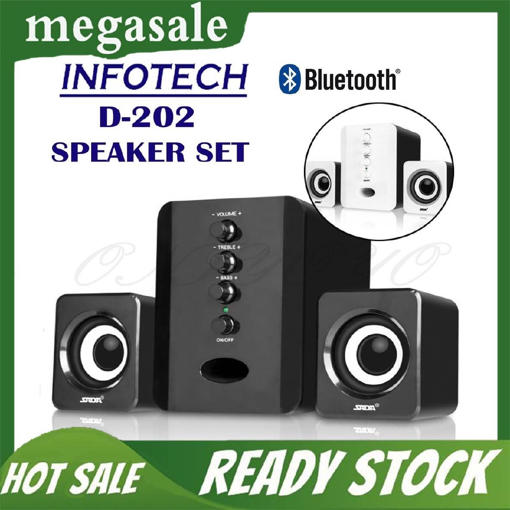 SADA D-202 Bluetooth Combination Speaker Bass Stereo Music Player ...