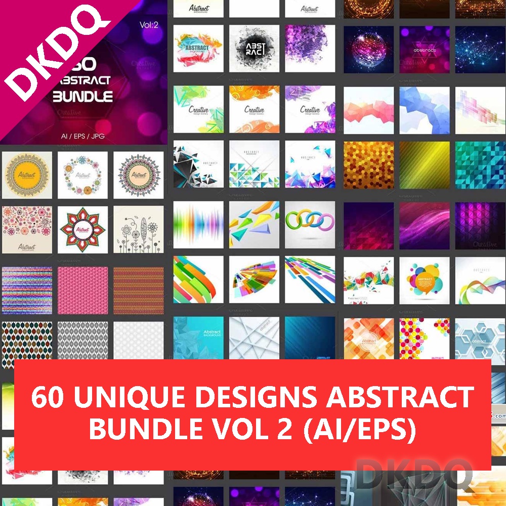👾 60 Unique Abstract Bundle Vol 2 Background ATHENA0160 Design Elements AI EPS Vector Marketing ...