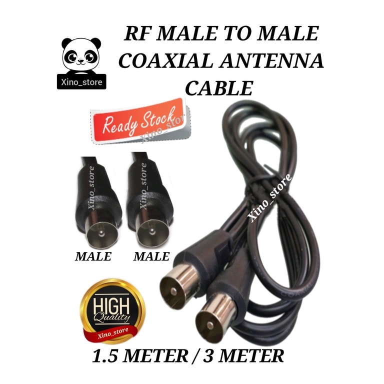 RF Male to Male Tv Cable 1.5meter / 3meter Plug To Plug Tv Coaxial ...
