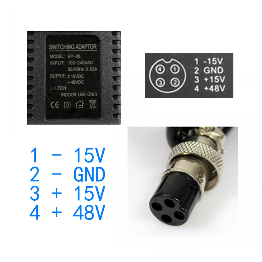 US/EU/UK 48V Mixer AC Power Adapter Voltage Converter Transformer 4 ...