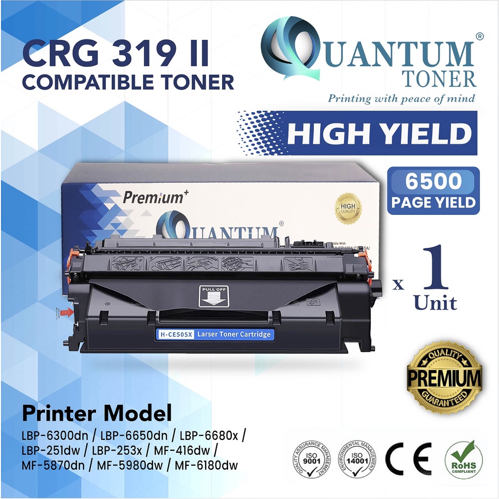 Compatible Canon 319 Toner for LBP-253x LBP-6300dn LBP-6650dn LBP-6680x ...