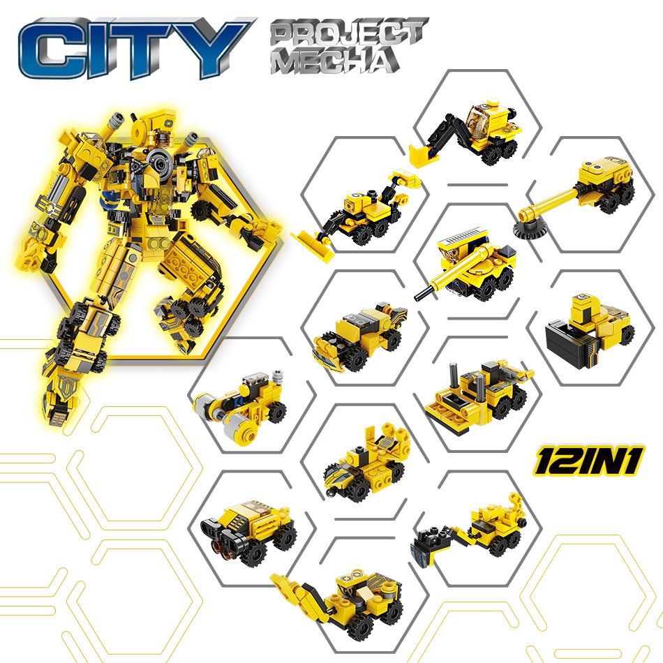 12 in 1 Engineering Series Transforming Robot Transformers Engineer ...