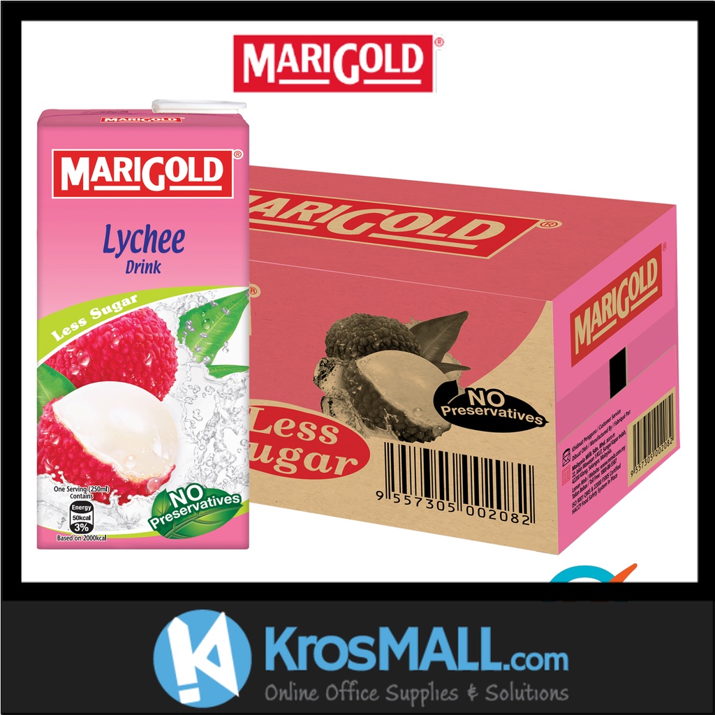 Marigold Asian Drink Less Sugar 1L x 12 - Lychee | Shopee Malaysia