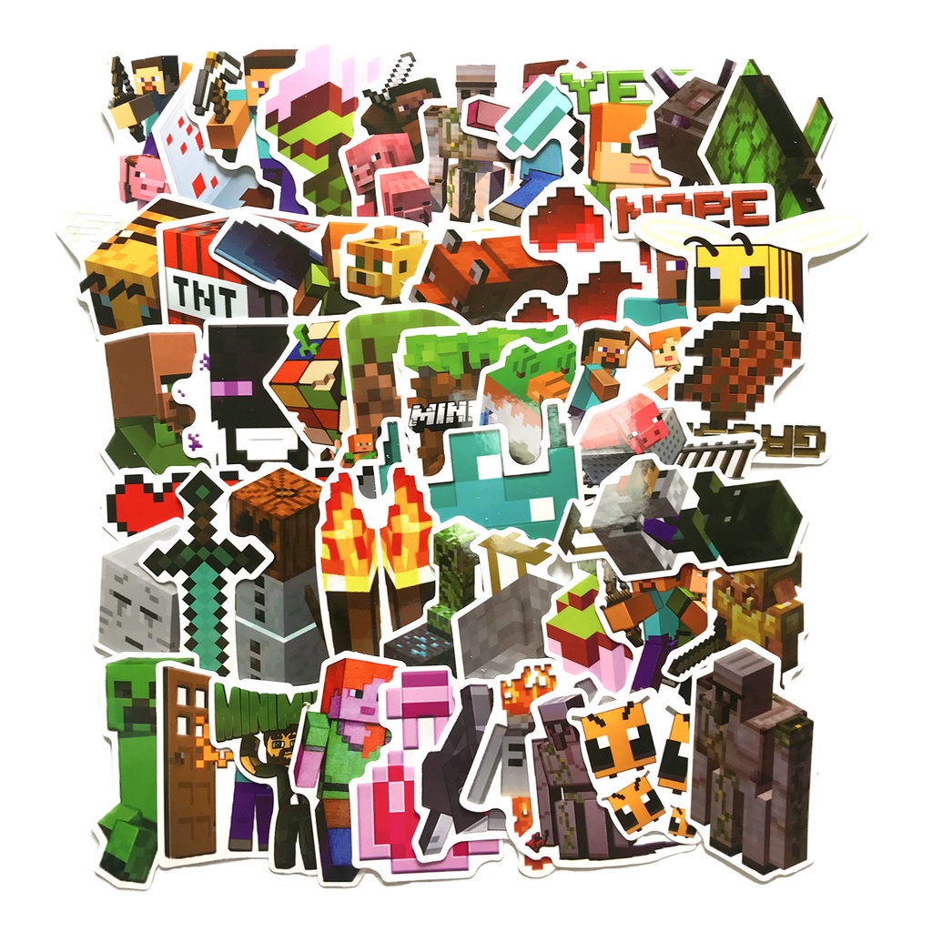 50pcs/lot Minecraft Roblox cartoon stickers graffiti sticker notebook ...