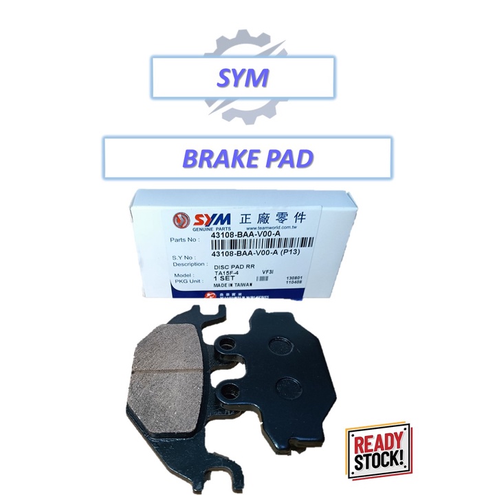 SYM Rear Disc brake pad ( Belakang ) / Sym 185 VF3I / Rear Disc Brake ...