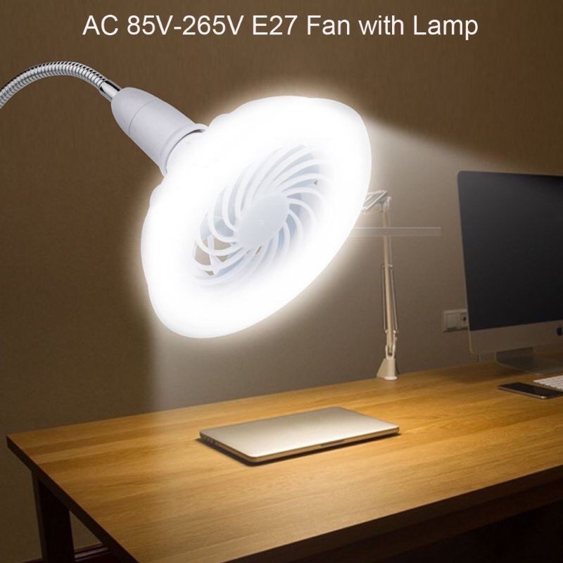 2 in 1 E27 Lamp with fan student desk reading lamp office bedroom big ...