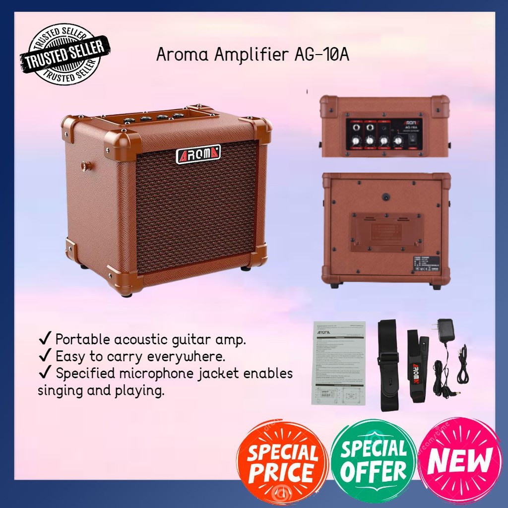 Aroma AG-10A Acoustic Guitar Amp Audio Amplifier (Random Colour) | Shopee Malaysia