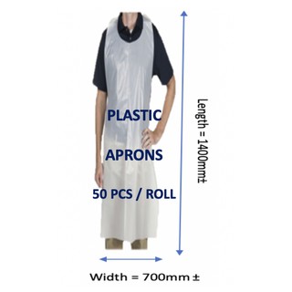 [FRONTLINER PPE] DISPOSABLE PLASTIC APRONS (WHITE) 50PCS/ROLL ...