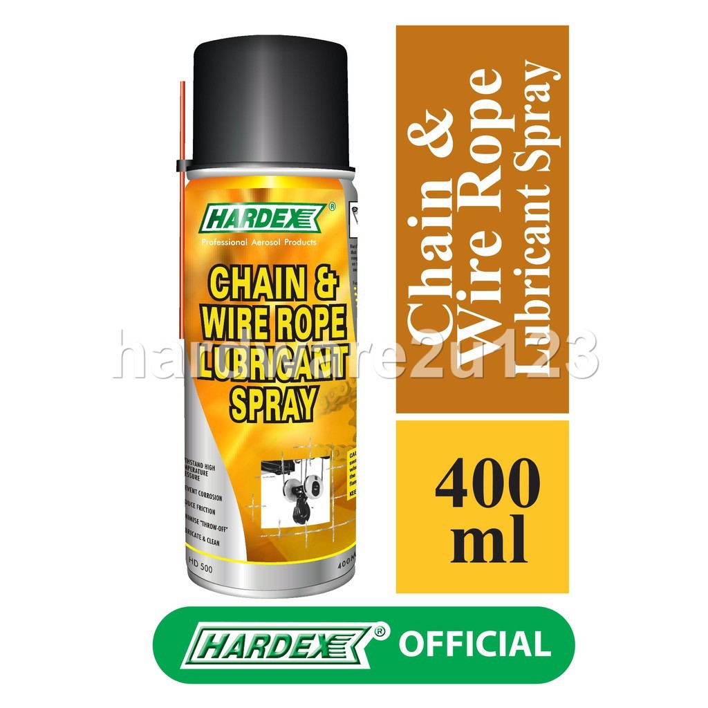 HARDEX Chain And Wire Rope Lubricant Spray - 400ml (HD500) | Shopee ...