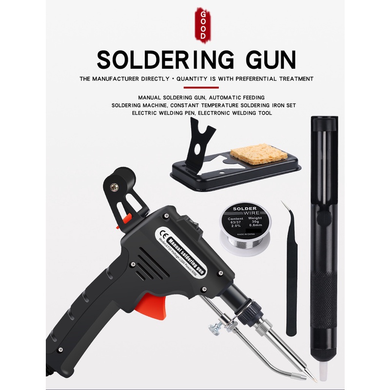 Auto Welding Automatic Feed Soldering Iron Gun, 220V 60W Electric Temperature Tool Adjustable ...