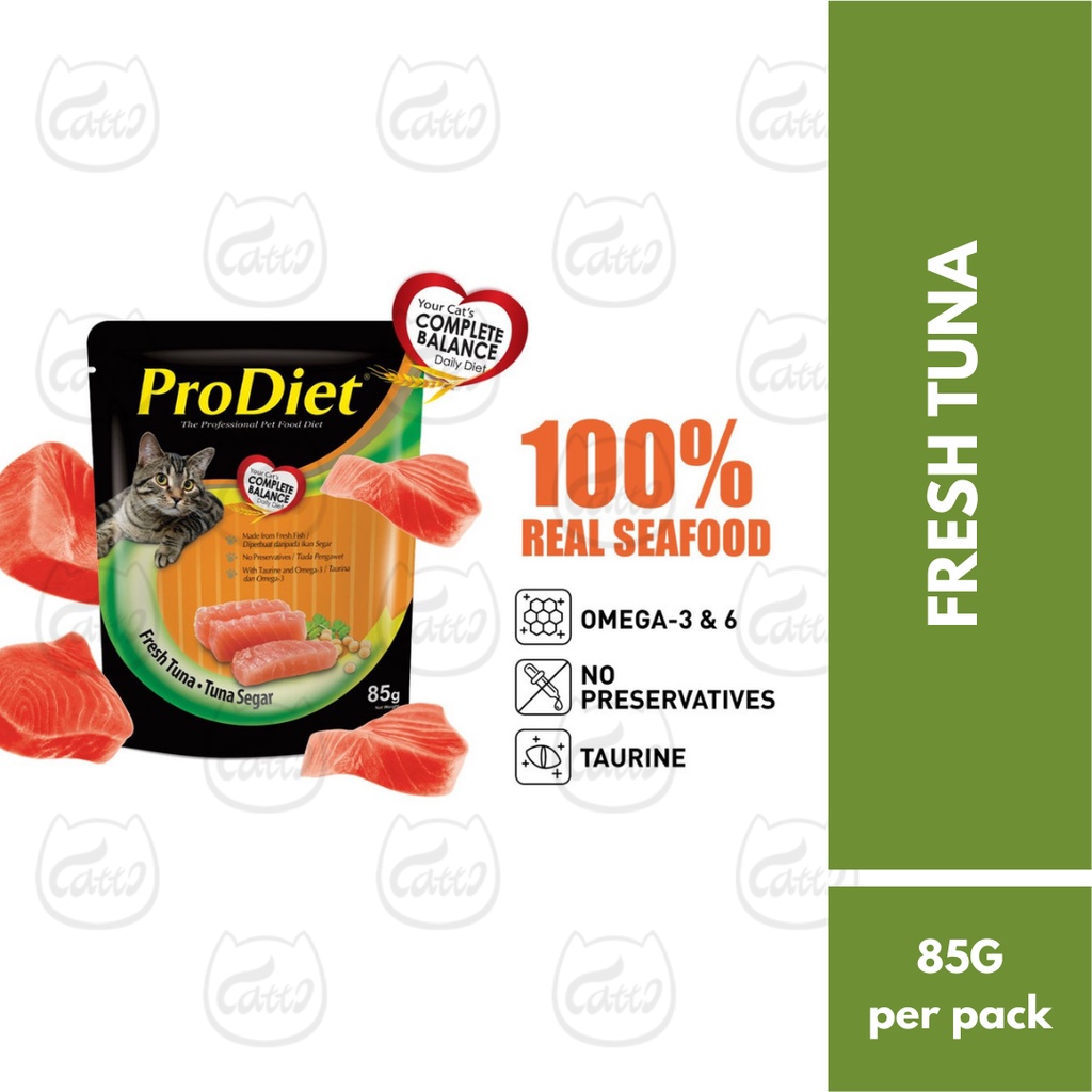 CATTO Prodiet Pouch (85g)/Wet Food-ChickenTuna,Kitten Tuna, Mackerel ...