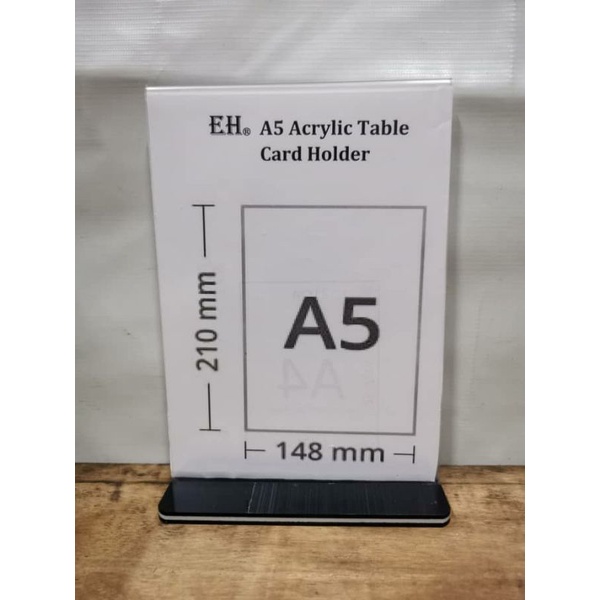 A4 A5 Acrylic T Shape Card Stand/Display Stand/Menu Stand Black Base ...