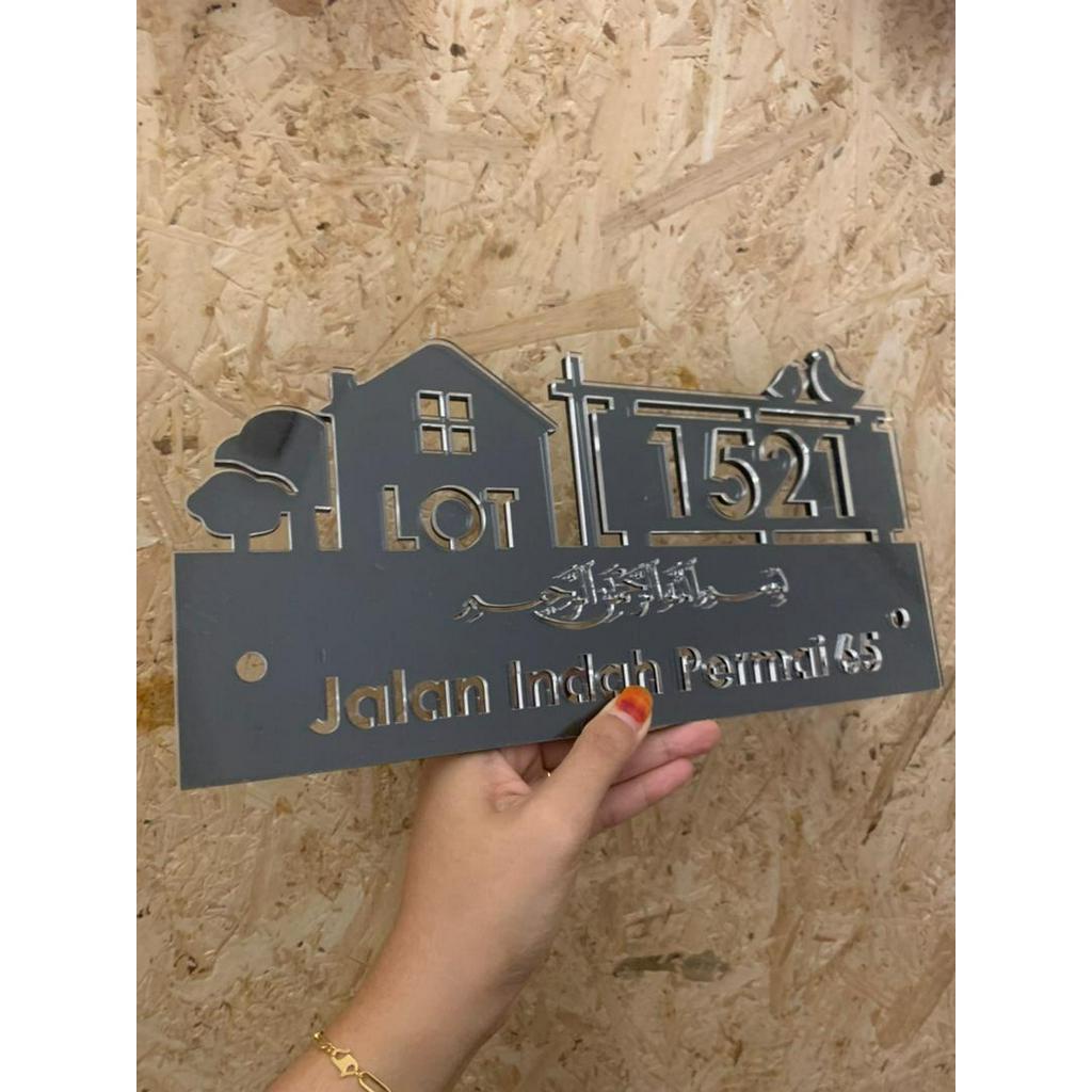 HOT SALES PLAT RUMAH MODERN Style Acrylic Laser-cut House Plate ...