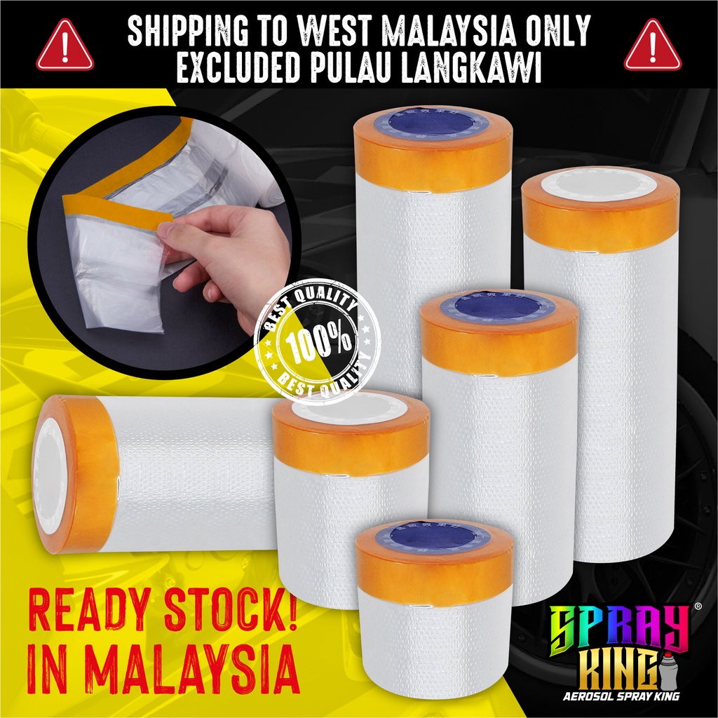 [Filem Penutup Cat] 30–300cm Masking Film with Tape for Painting ...