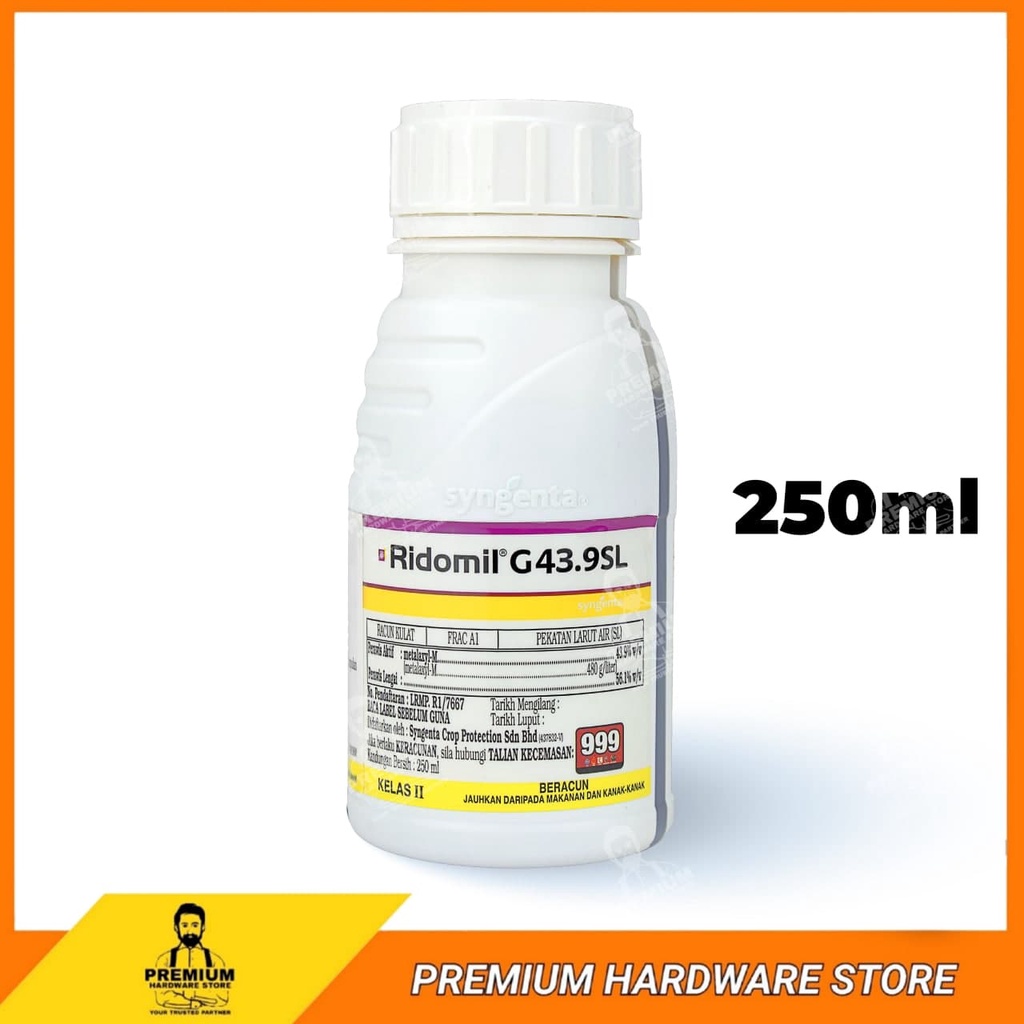 SYNGENTA RIDOMIL G43.9 SL 250ML Metalaxyl-M Racun Kulat Durian Kanker ...