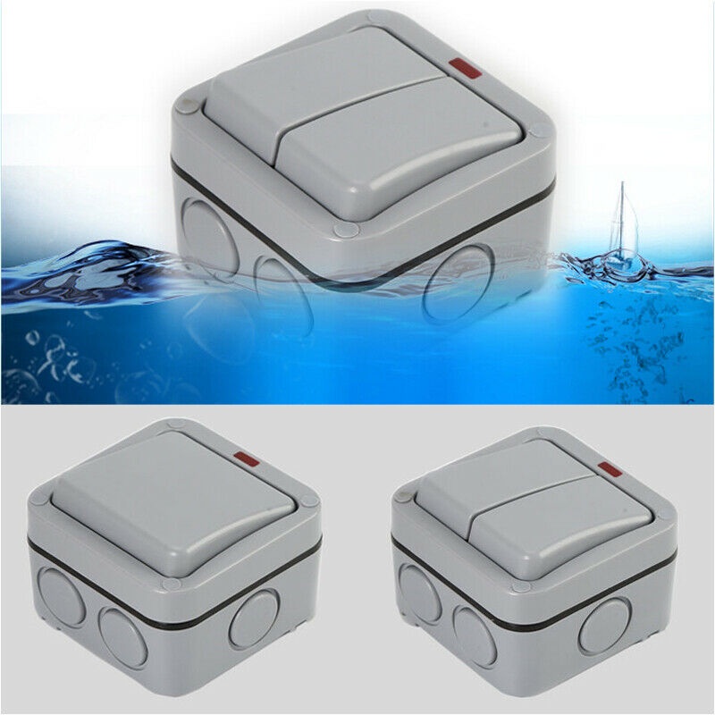Weatherproof Outdoor 10A Single Double Light Switch Waterproof IP66 ...