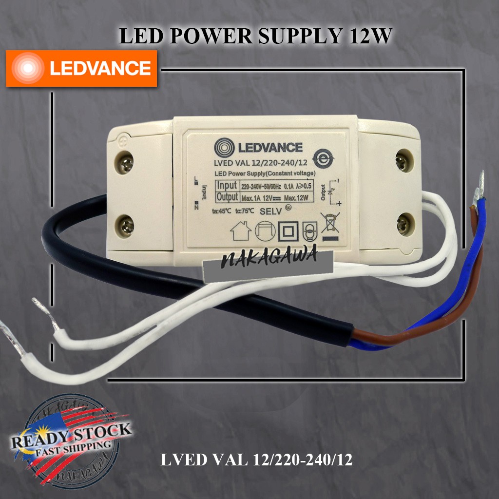 OSRAM LEDVANCE LED POWER SUPPLY 12W LVED VAL 12/220-240/12 FOR 12V DC ...