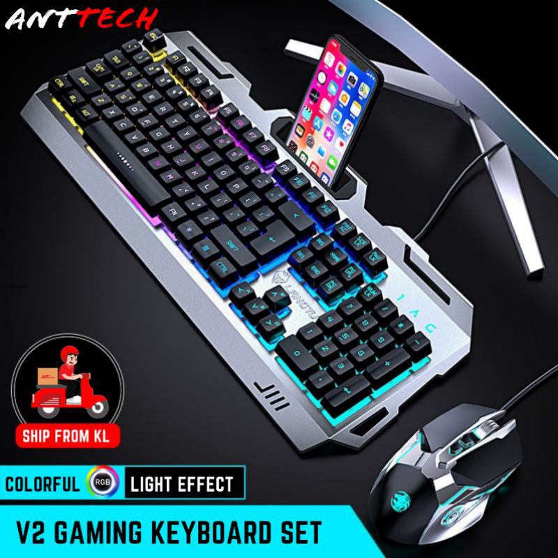 🔥Ready Stock🔥 V2 Cool Gaming Keyboard set | Shopee Malaysia