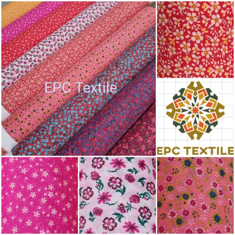 48" Kain Cotton Polyster Warna Corak Bunga🧡READY STOCK🧡 | Shopee Malaysia
