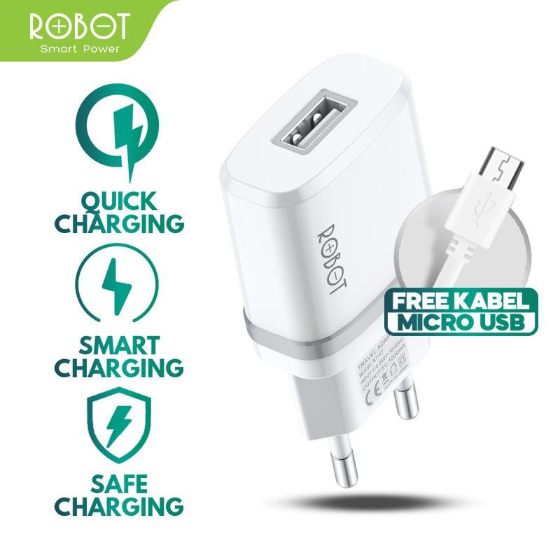 Charger ROBOT RT-K7 Fireproof Charger QC 5V 1A ORIGINAL 1 Year Warranty ...