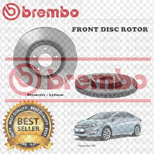 BREMBO Hyundai i40 Front Rear Brake Disc Rotor | Shopee Malaysia