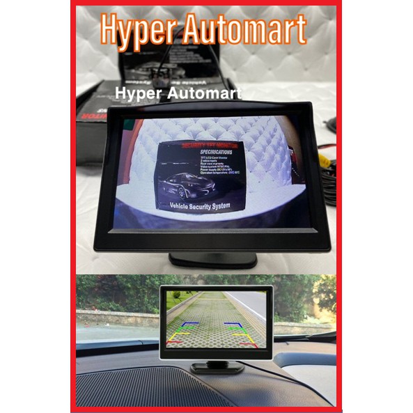 Car 5"Inch Monitor TFT LCD HD Digital Screen 2 Way Video Input For Rear ...