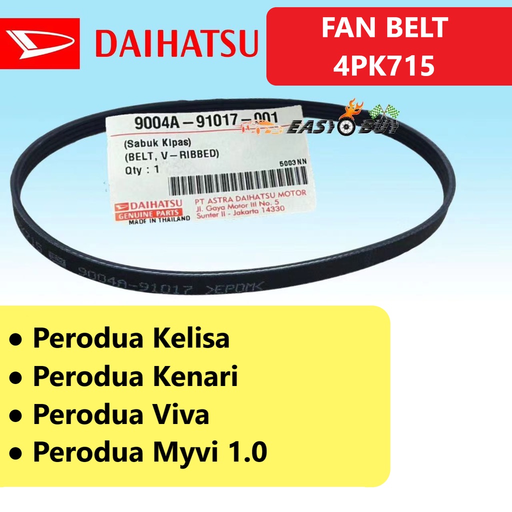 Original DAIHATSU Fan Belt 9004A-91017 4PK715 - Perodua Kelisa / Kenari ...