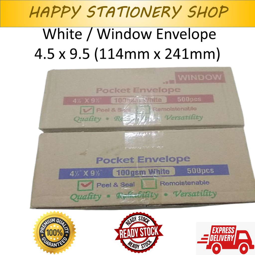 Brand Super White Envelope 4.5 x 9.5 (114mm x 241mm) | Shopee Malaysia
