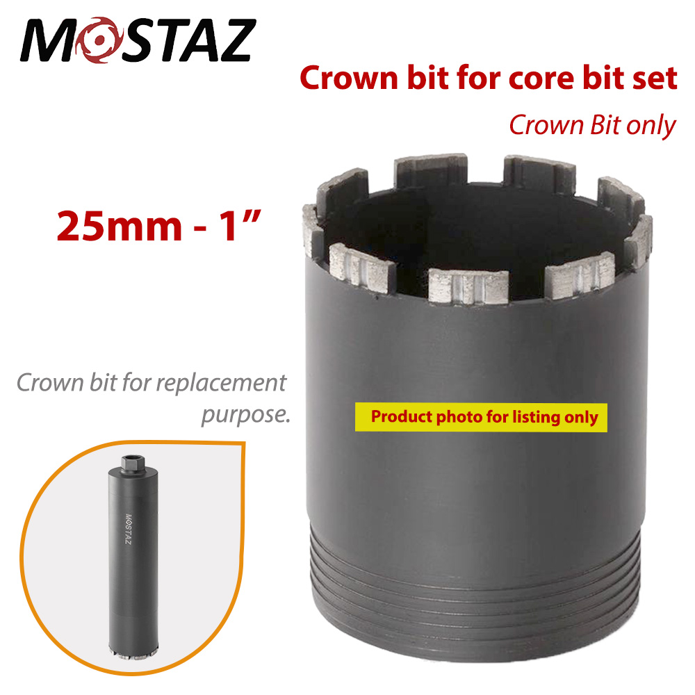 Mostaz diamond core drill bit crown bit only for replacement 1"-25mm ...