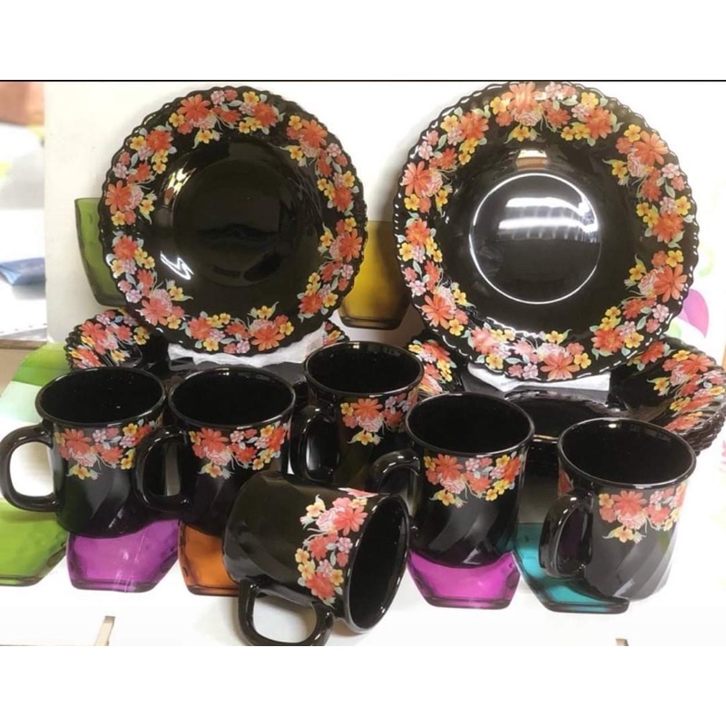 Set Jimat Pinggan Mangkuk Black Series / Set Pinggan Mangkuk Opal / Set ...