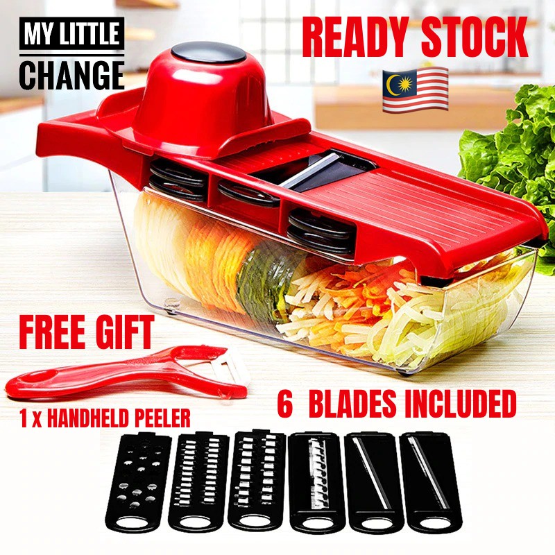 READY STOCK🇲🇾 9 in 1 Kitchen Multifunction Vegetable Cutter Grater ...