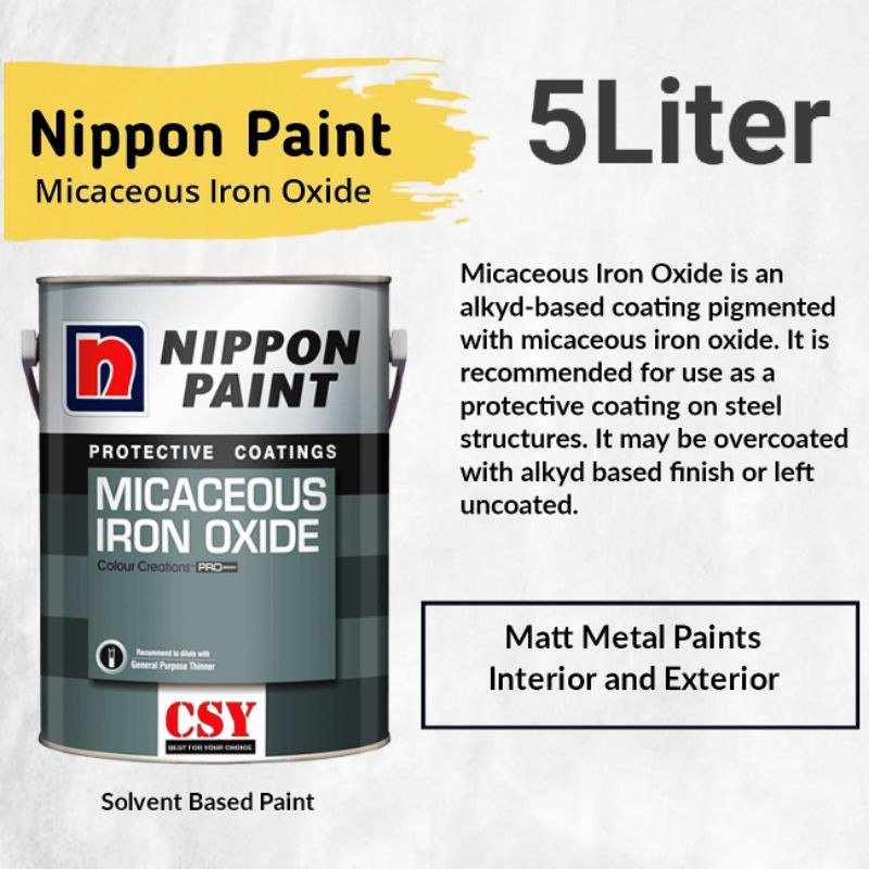 NIPPON PAINT MIO (Micaceous Iron Oxide) 5 Liter | Shopee Malaysia
