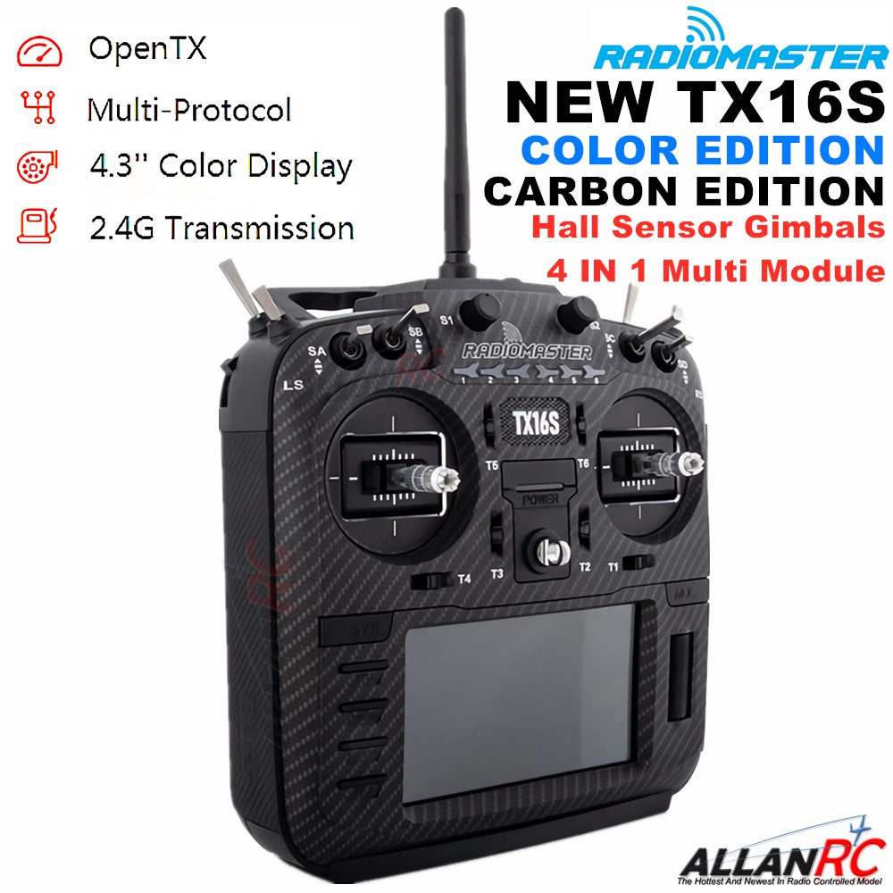 RadioMaster TX16S Carbon Edition 2.4G 16CH HALL Sensor Gimbals Multi ...